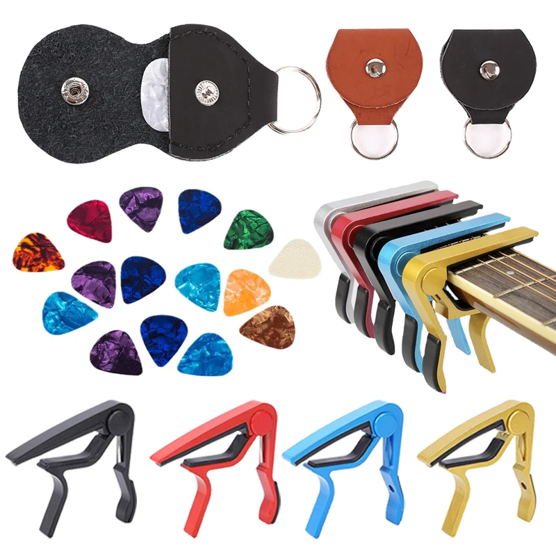 Guitar-Accessories-PU-Material-Guitar-Pick-Bag-Alloy-Capo-Metal-Tuning ...
