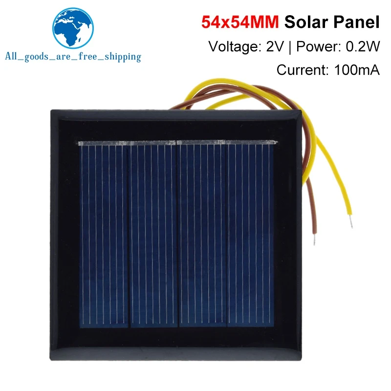 TZT 2V 0.2W 100mA Solar Panel DIY Charge Module Mini Polysilicon Solar ...
