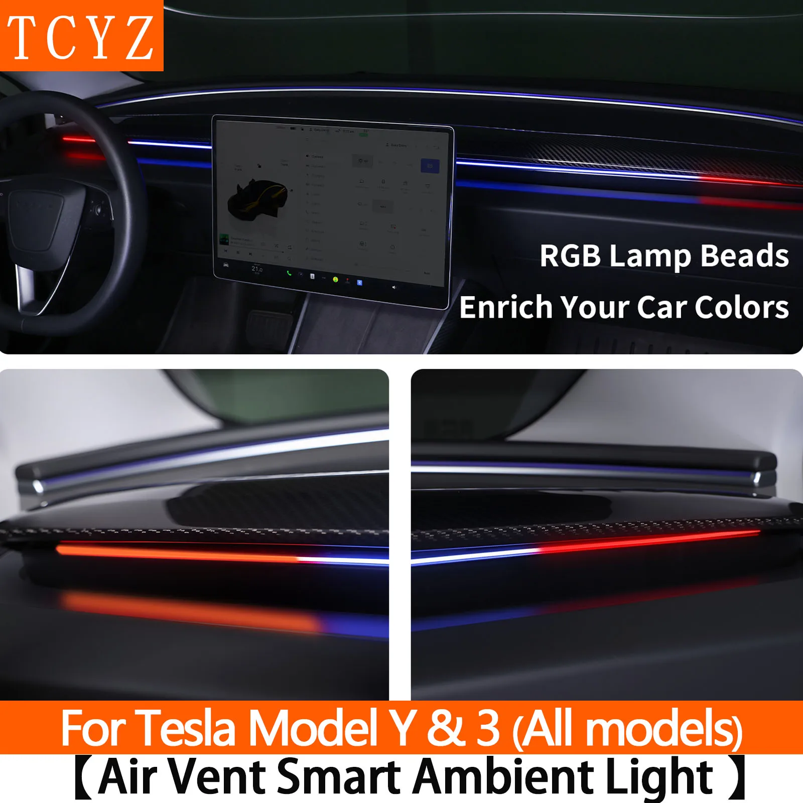 TCYZ Intelligent Air Vent Ambient Light System Blind Spot Monitoring ...