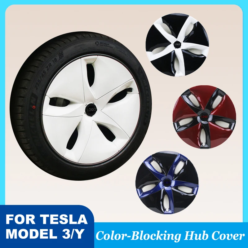 Wheel Hub Cap For Tesla Model 3 2017-2022 Enjoliveur 18 Inch ABS Hubcap ...