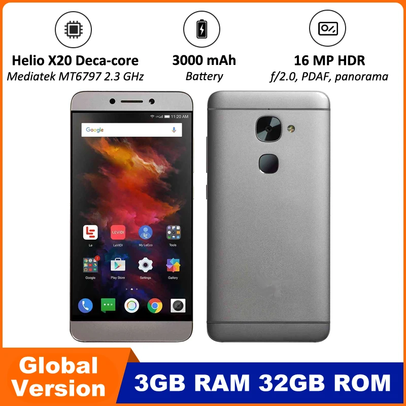 Le2 Deca core 2.3GHz Smartphones 5.5 "3GB + 32GB 3000mAh Celular 16MP Câmera Celular| | - AliExpress