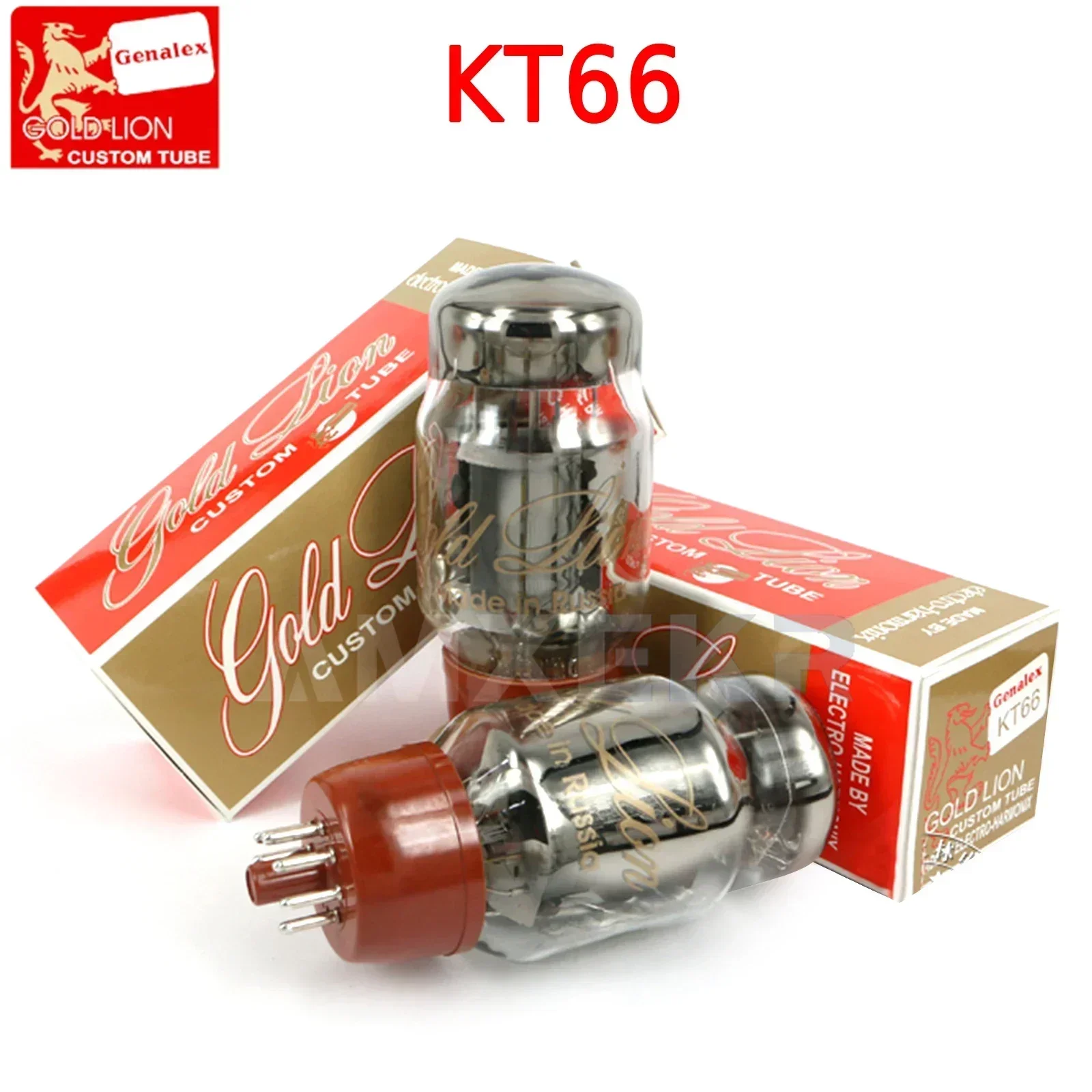 Russia-Gold-Lion-Genalex-KT66-Precision-Matching-Valve-Vacuum-Tube-KT66-EL34-6L6-8PINS-Electron ...
