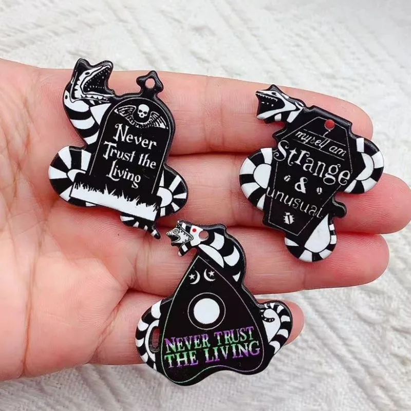 10Pcs-Magic-Snake-Charms-Acrylic-Creative-Tombstone-Coffin-For-Earring ...