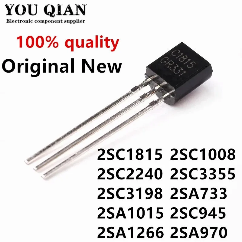 100PCs-2SC1815-2SC3198-2SC945-2SA1015-2SA1266-2SA733-TO-92-C1815-C3198 ...