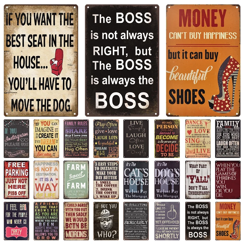 Life Metal Sign Vintage Inspiring SloganFunny Metal Poster Tin Sign ...