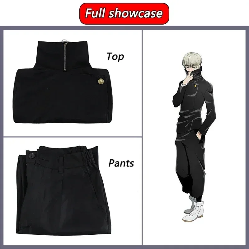 Anime Jujutsu Kaisen Toge Inumaki Cosplay Costume Wig Top Pants School ...