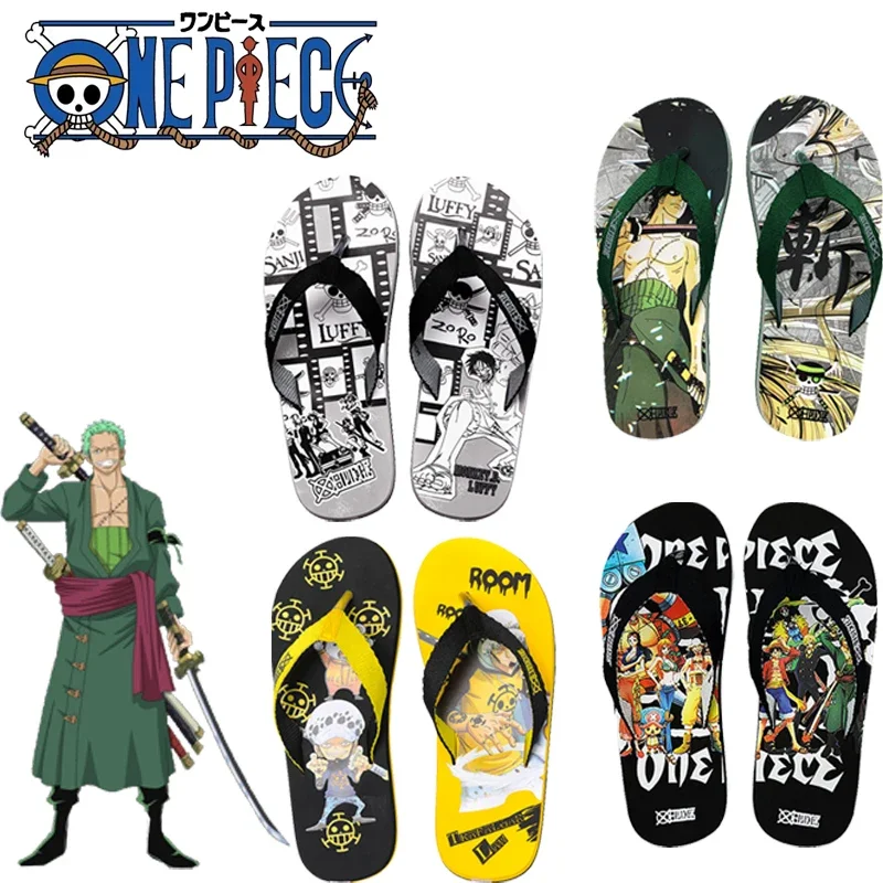 ONE PIECE Anime Slippers Luffy Zoro Chopper Summer Men woman Flip Flops ...