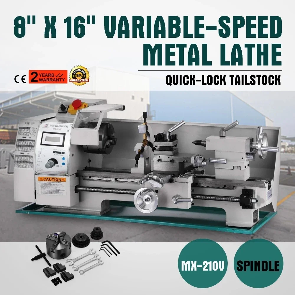 750W-Mini-Metal-Lathe-8x16-Drilling-Machine-Digitical-Display-Wood ...