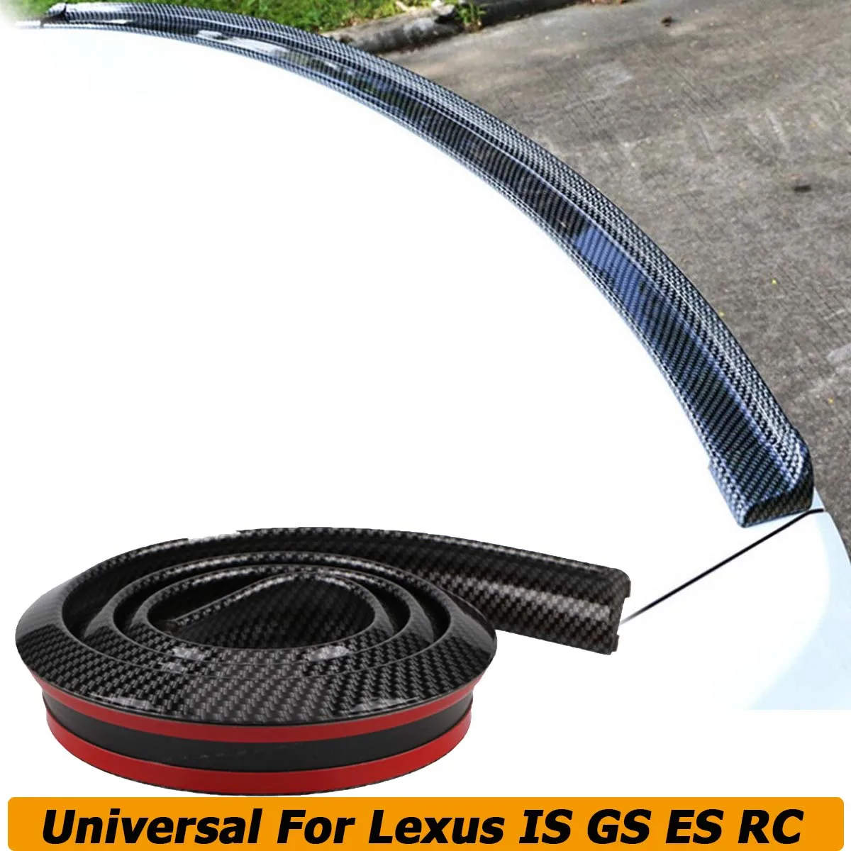 150cm Rear Trunk Tail Lip Roof Spoiler Wing Trim Sticker Body Kit ...