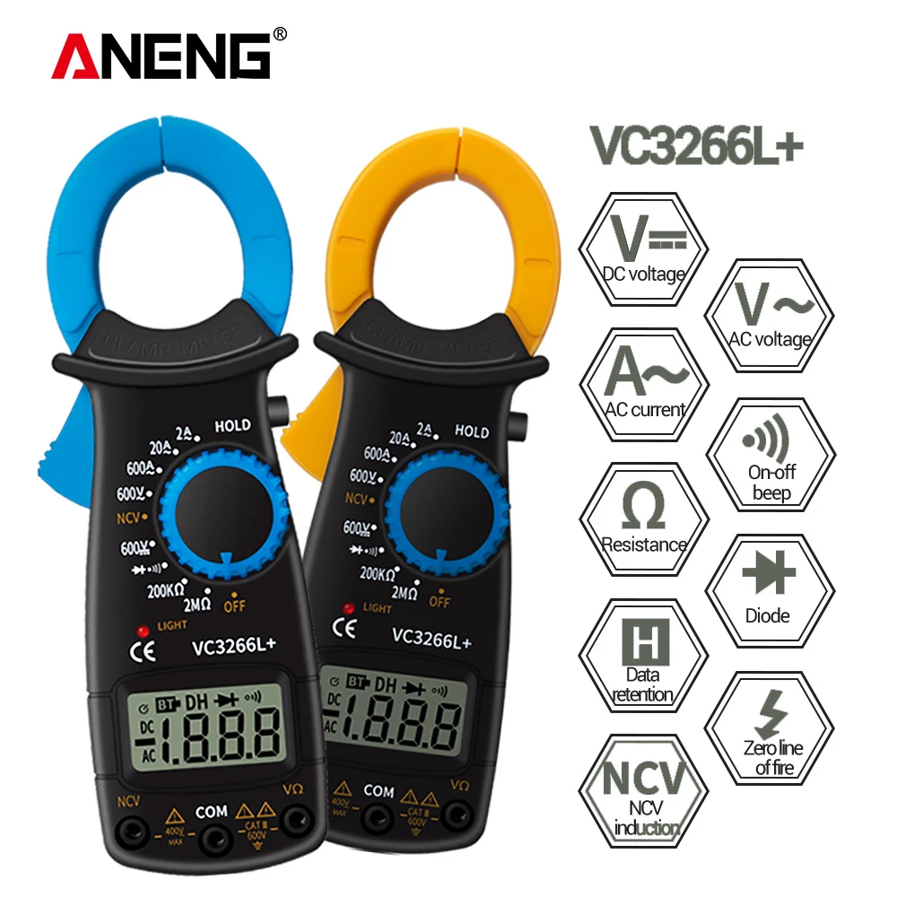 ANENG-VC3266L-1999-Count-Digital-Professional-Multimeter-Clamp-Handheld ...