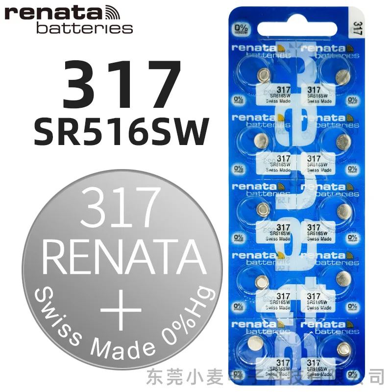 Battery Renata 317 Sr516sw | Button Battery Renata 317 | Renata 317 ...