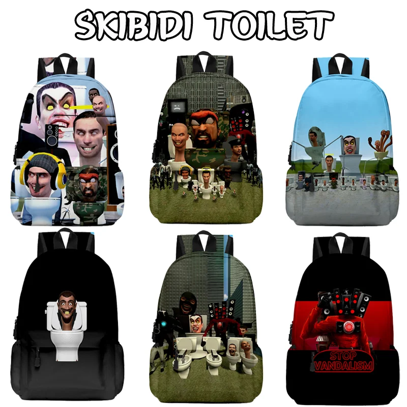 Skibidi-Toiletskibidi-Toilet-Kids-School-Bag-Cartoon-Girls-Backpack ...