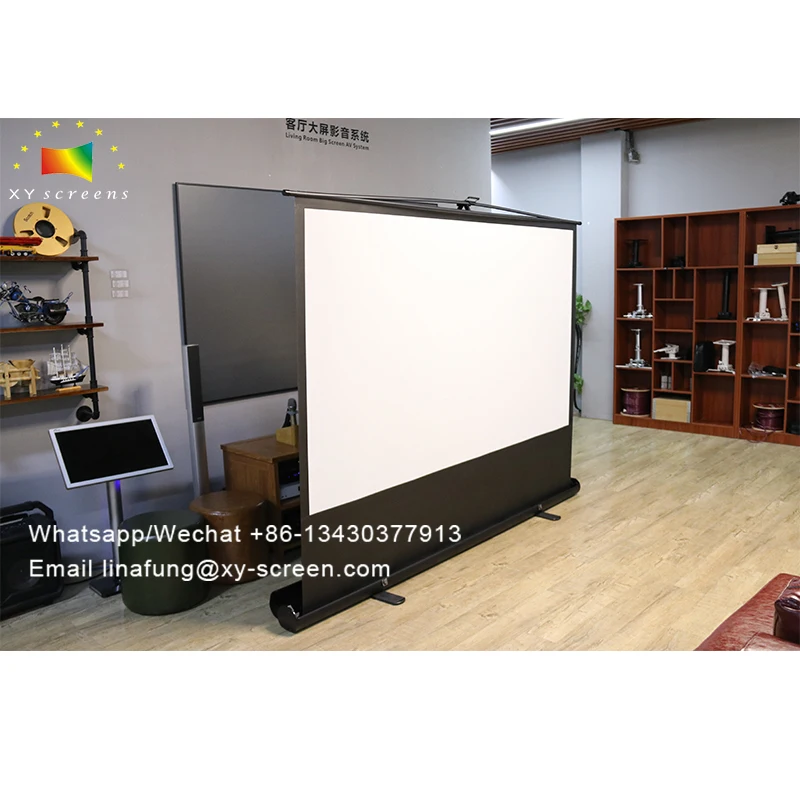 Portable-Floor-Pull-Up-Projection-Screen-60-100-inch-Fast-Set-Up ...
