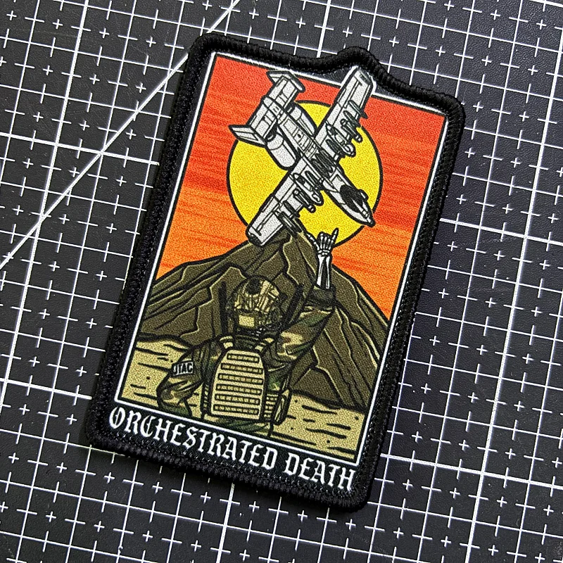 Orchestrated Death Morale Badge Army Fighter Jets And Sunsets Warrior ...
