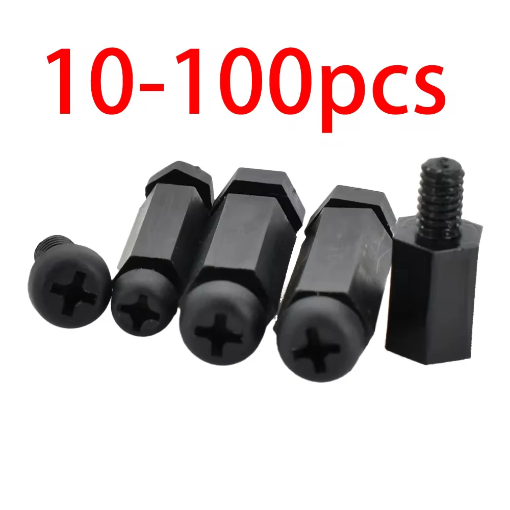 Preto-Nylon-PCB-Standoff-Espa-adores-macho-para-f-mea-Motherboard-Rosca ...
