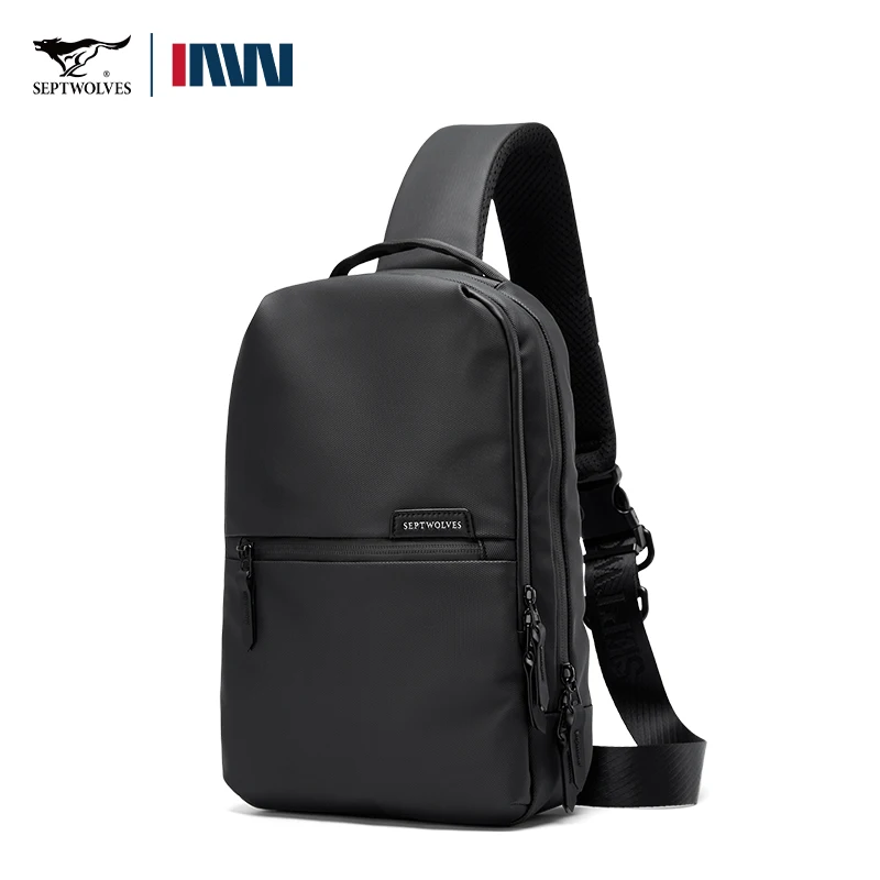 Septwolves PVC Leather One Shoulder Backpack For Men Travel Slingbag 9. ...