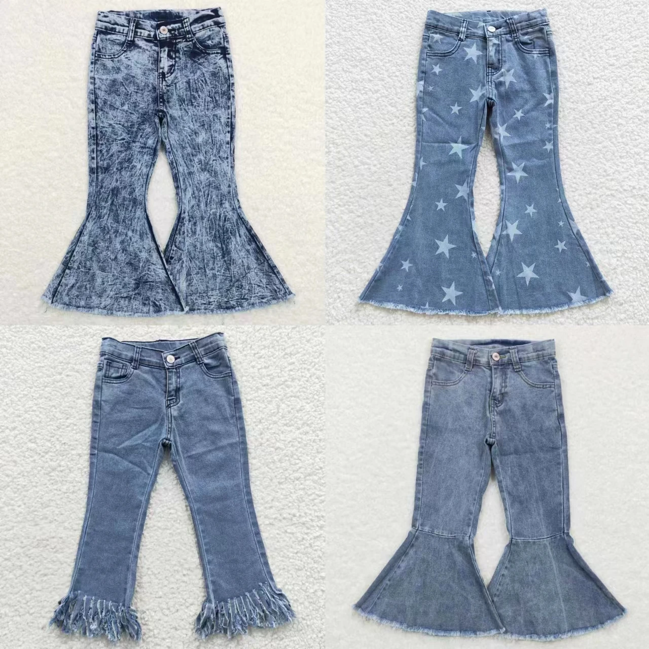 Wholesale Kids Infant Pocket Clothes Toddler Light Blue Bell Bottom ...