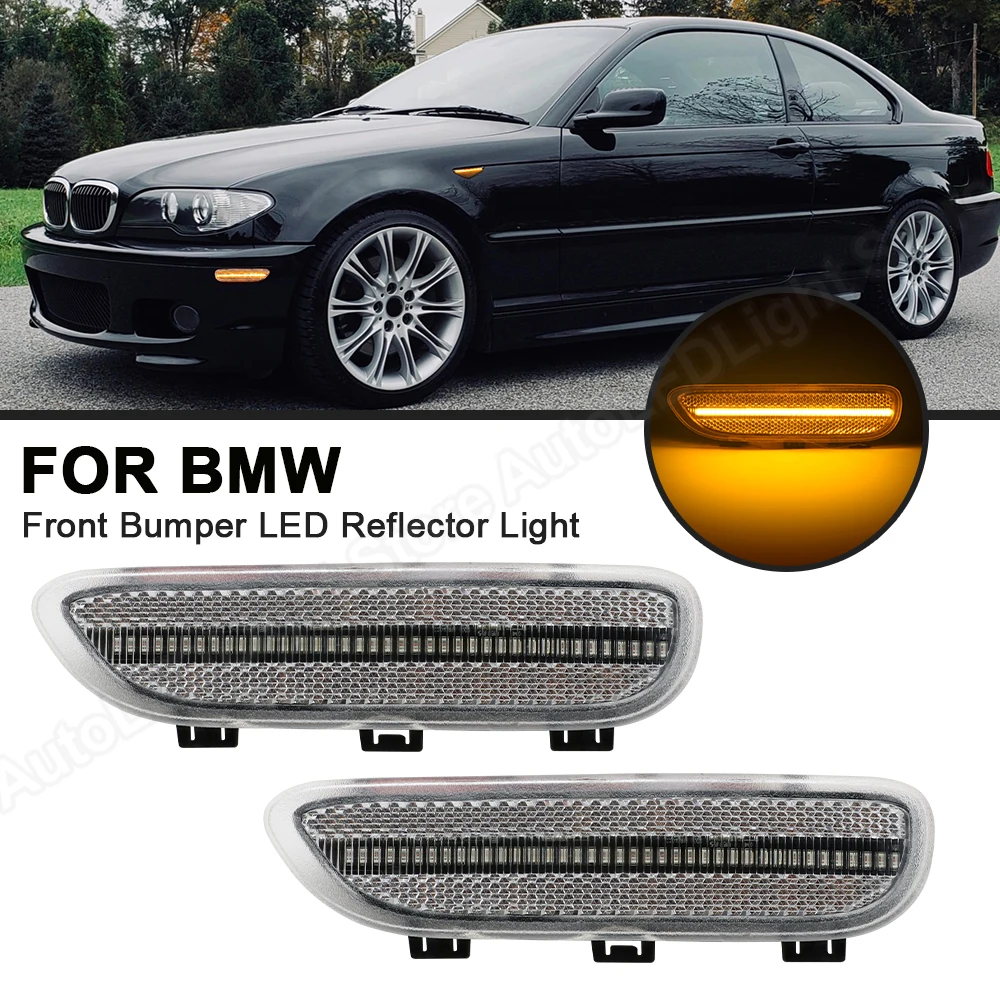 LED-Front-Bumper-Reflector-Amber-Lights-For-BMW-E46-2D-Coupe ...