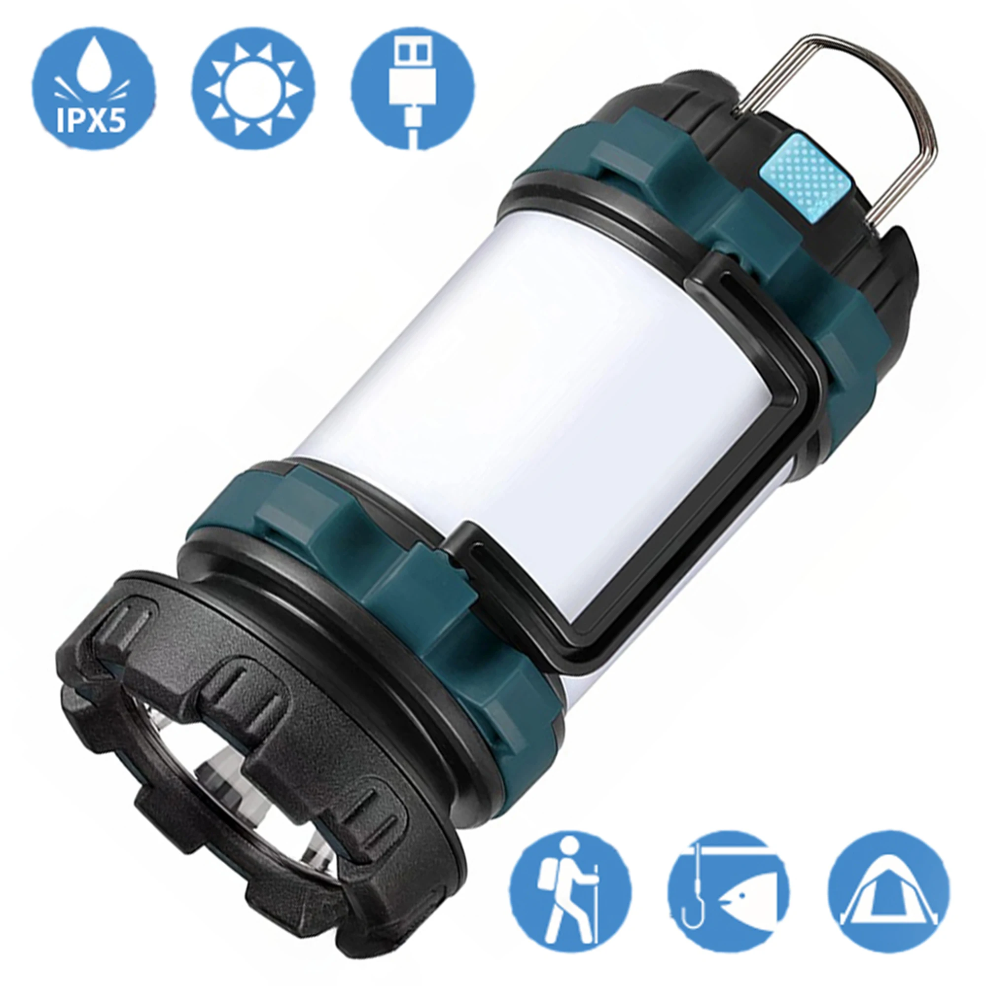 LED-Portable-Camping-Lantern-USB-Rechargeable-Flashlight-with-Power ...