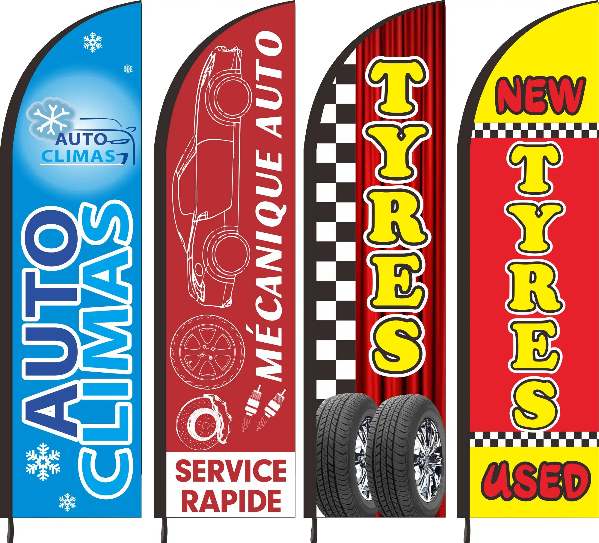 Feather-Flag-Beach-Banner-For-Auto-Tyres-Tires-Oil-Change-Mechanical ...
