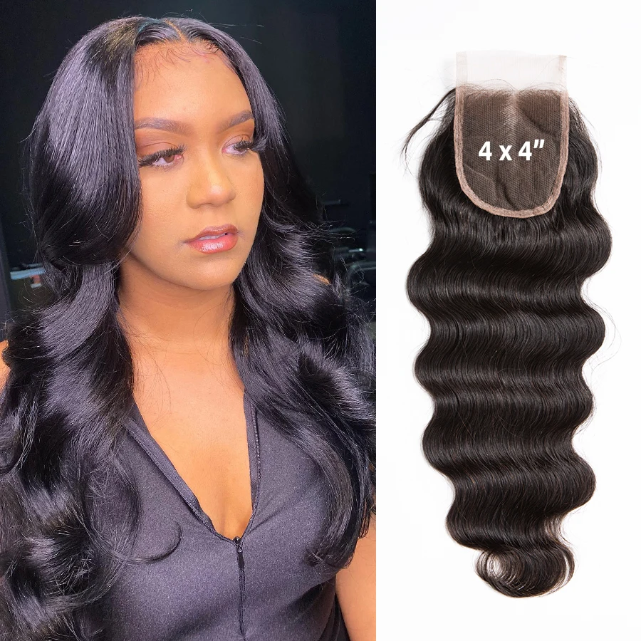 Brazilian Body Wave Lace Closure 4x4 Transparent HD Lace Closure Lace ...