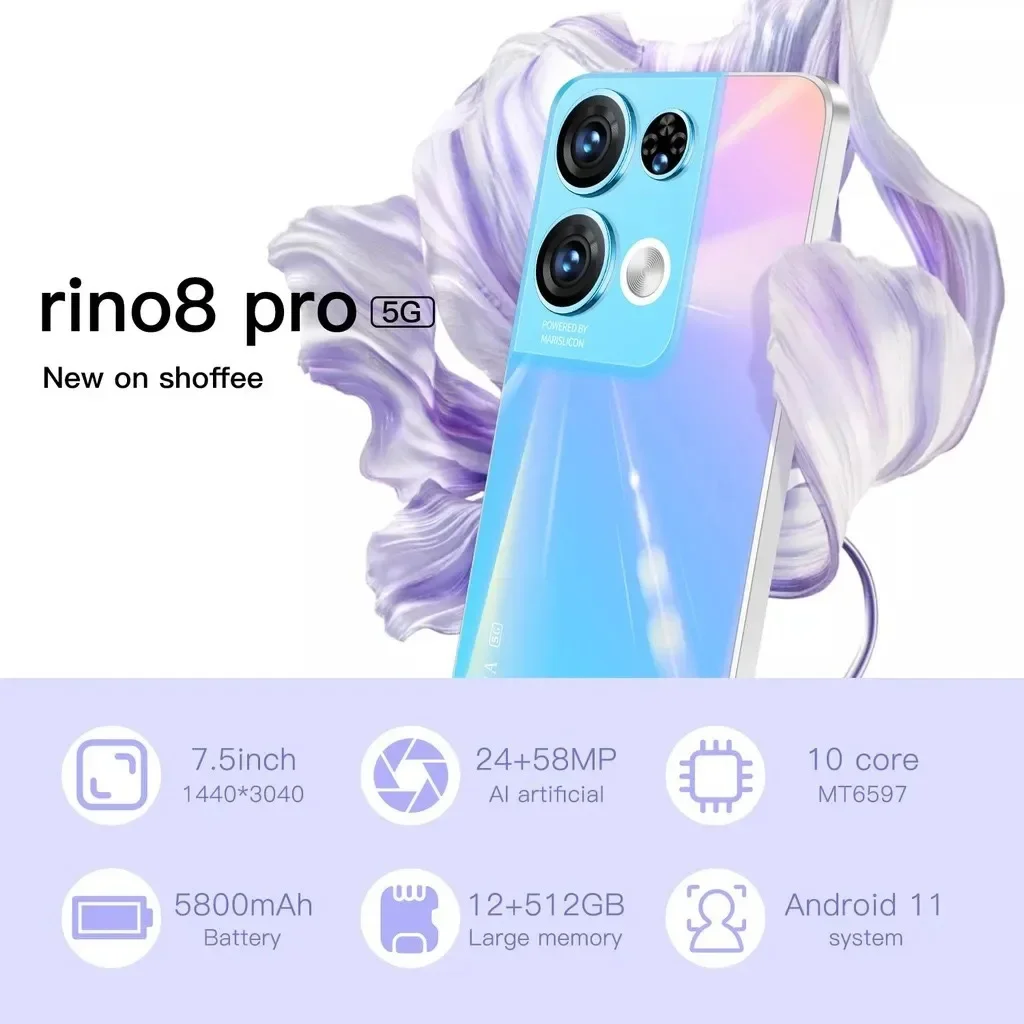 New-Rino8-Pro-Cross-border-Smartphone-7-5-Inch-Large-Screen-216-Android ...