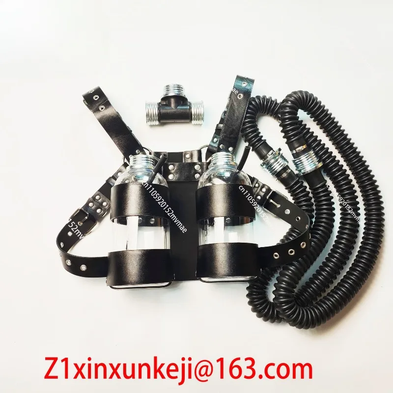 Gas Mask Negative Pressure Bottle Backpack, Double Bottle Breathing ...