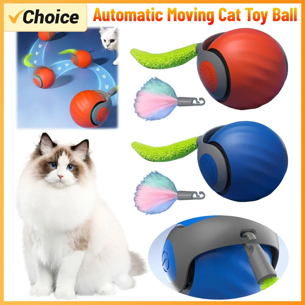 Automatic Moving Cat Toy Ball Smart Cat Toys Two Speed Adjustment ...
