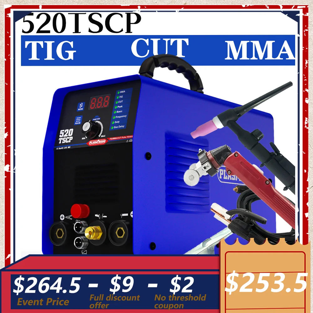 Plasmargon Air Plasma Cutter Inverter Welder 520tsc Pilot Arc Tig Stick ...