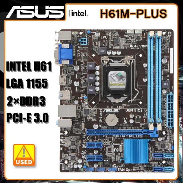 LGA 1155 Motherboard ASUS H61M-A Motherboard 1155 DDR3 16G