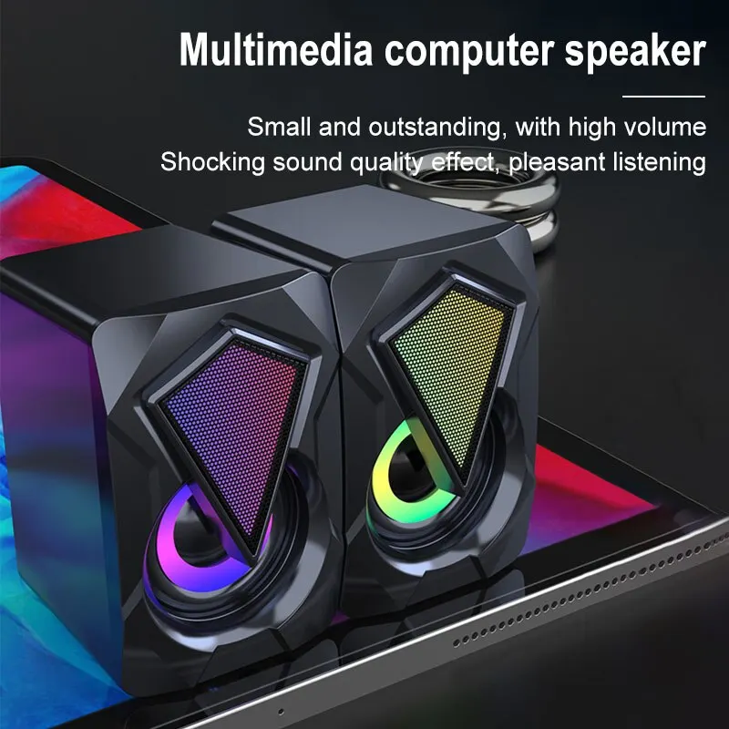 Multimedia-Computer-Speaker-Colorful-Light-Effect-Usb-Wired-Subwoofer ...