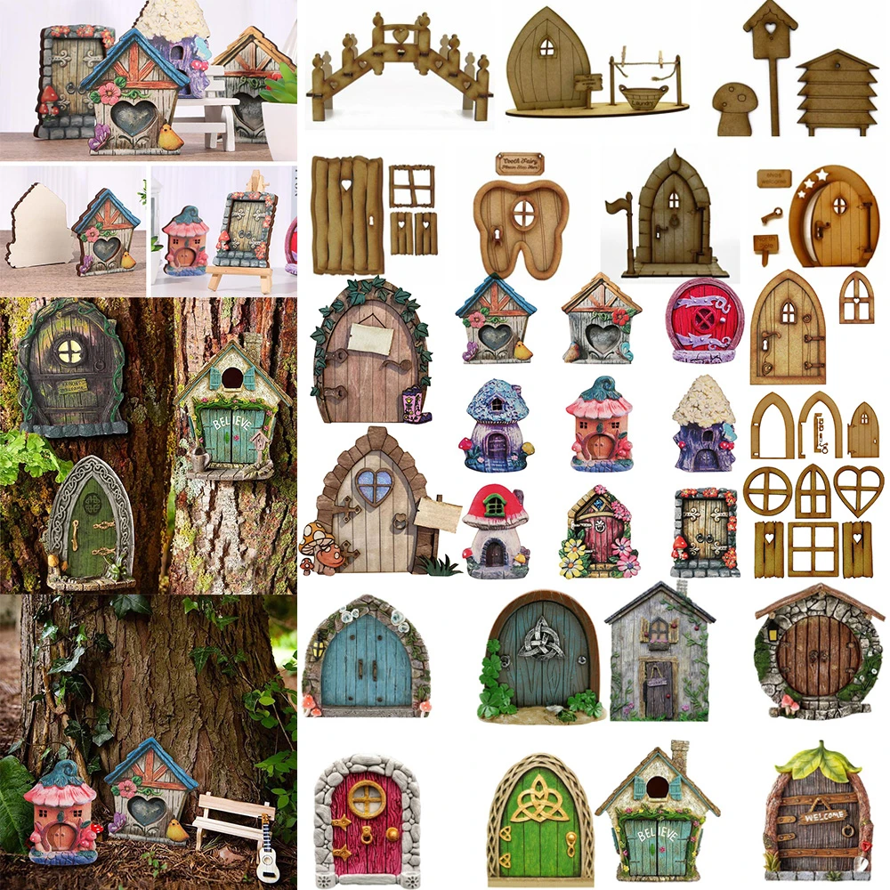 Miniature Fairy Door Figurines Statues For Outdoor Yard Art Garden Tree ...