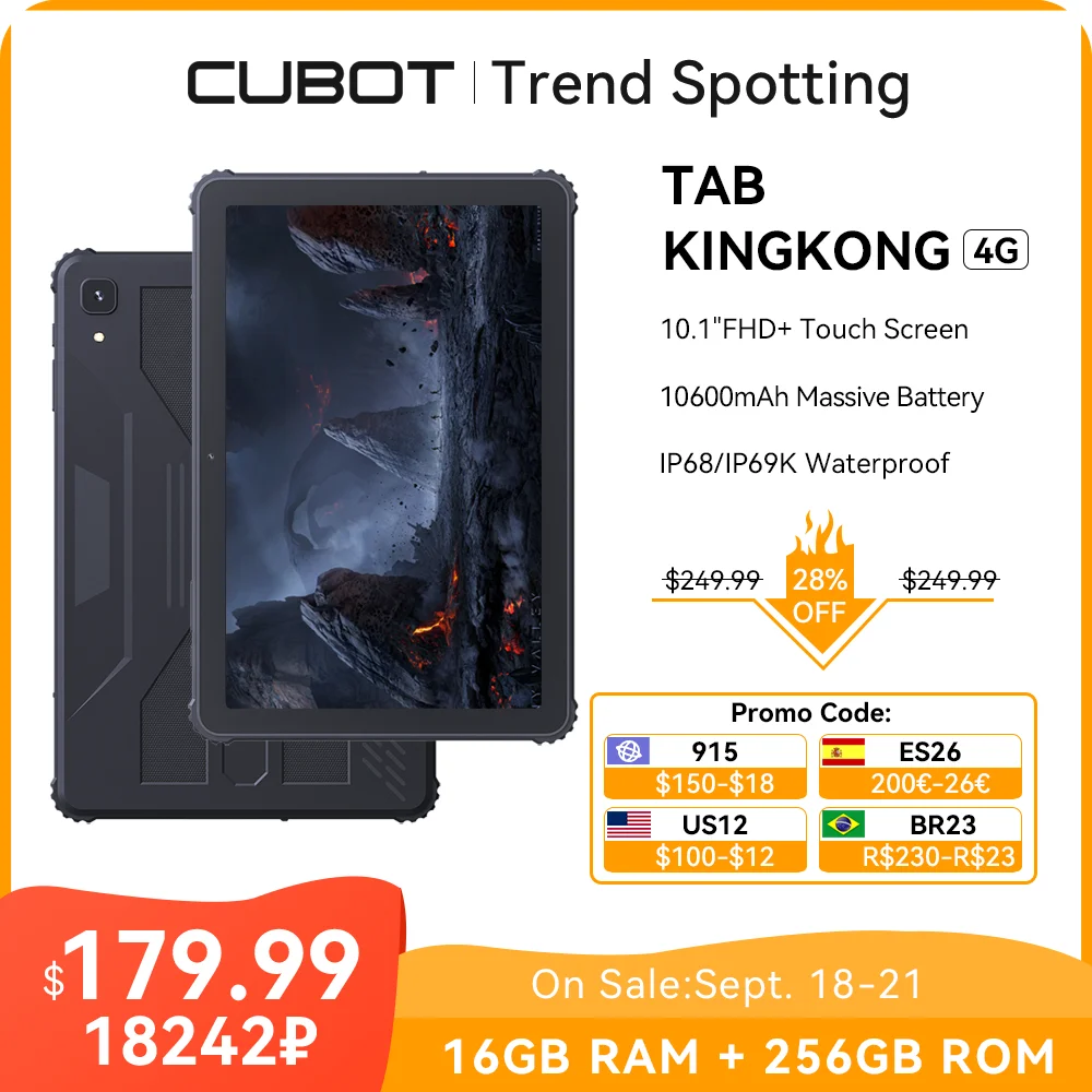 Cubot-TAB-KINGKONG-Rugged-Tablet-Android-13-IP68-Waterproof-16GB-256GB ...