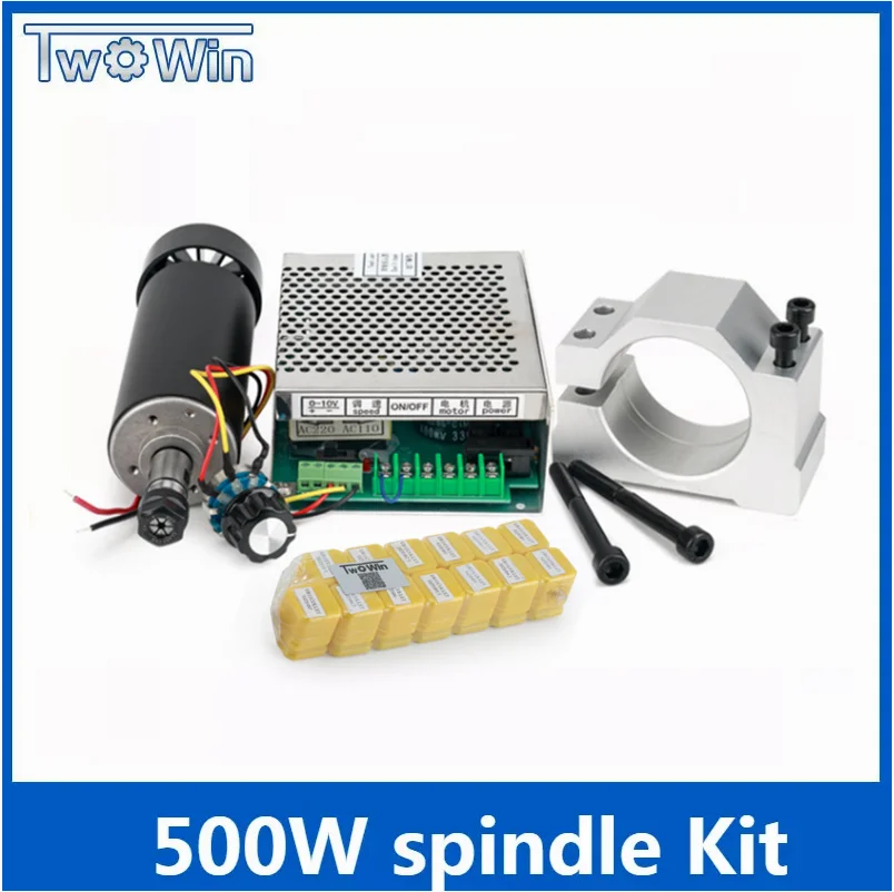 Cnc Spindle Motor 500w Air Cooled Spindle+220v Power Supply Speed ...