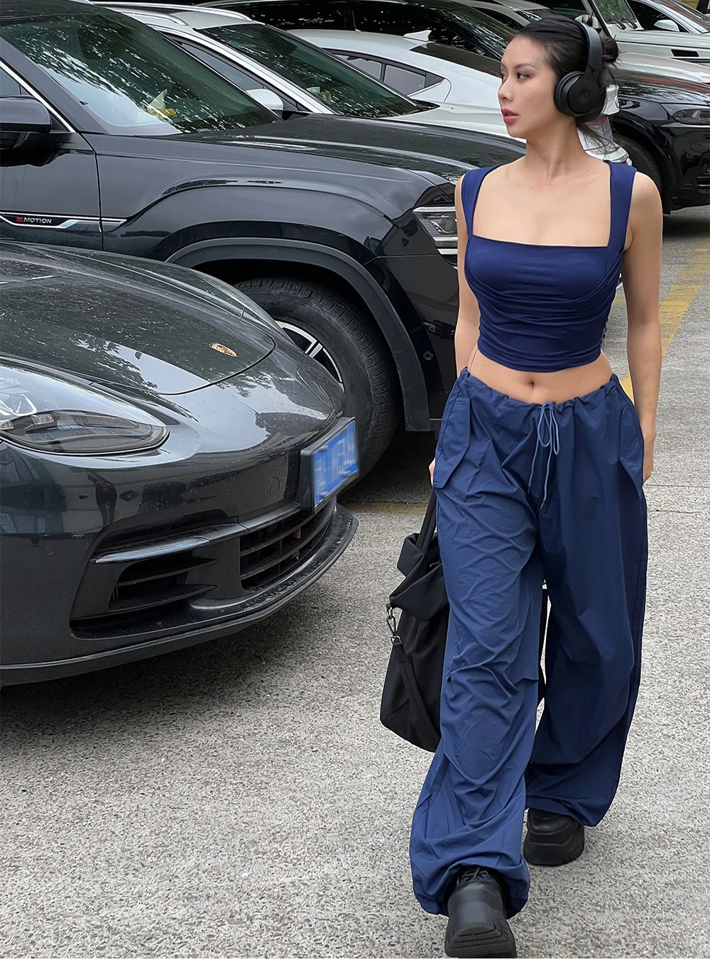 Double Layer Crop Top Tank Top Double Layer Y2k Clothing