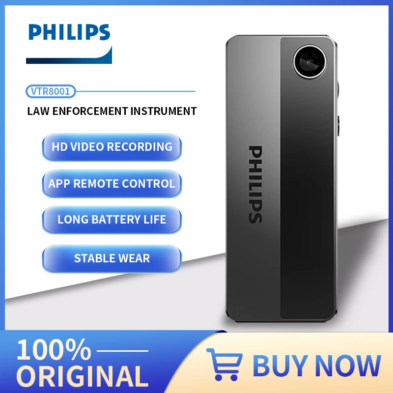 Philips-Original-VTR8001-128GB-1296P-Mini-body-worn-Camera-Video-Audio ...