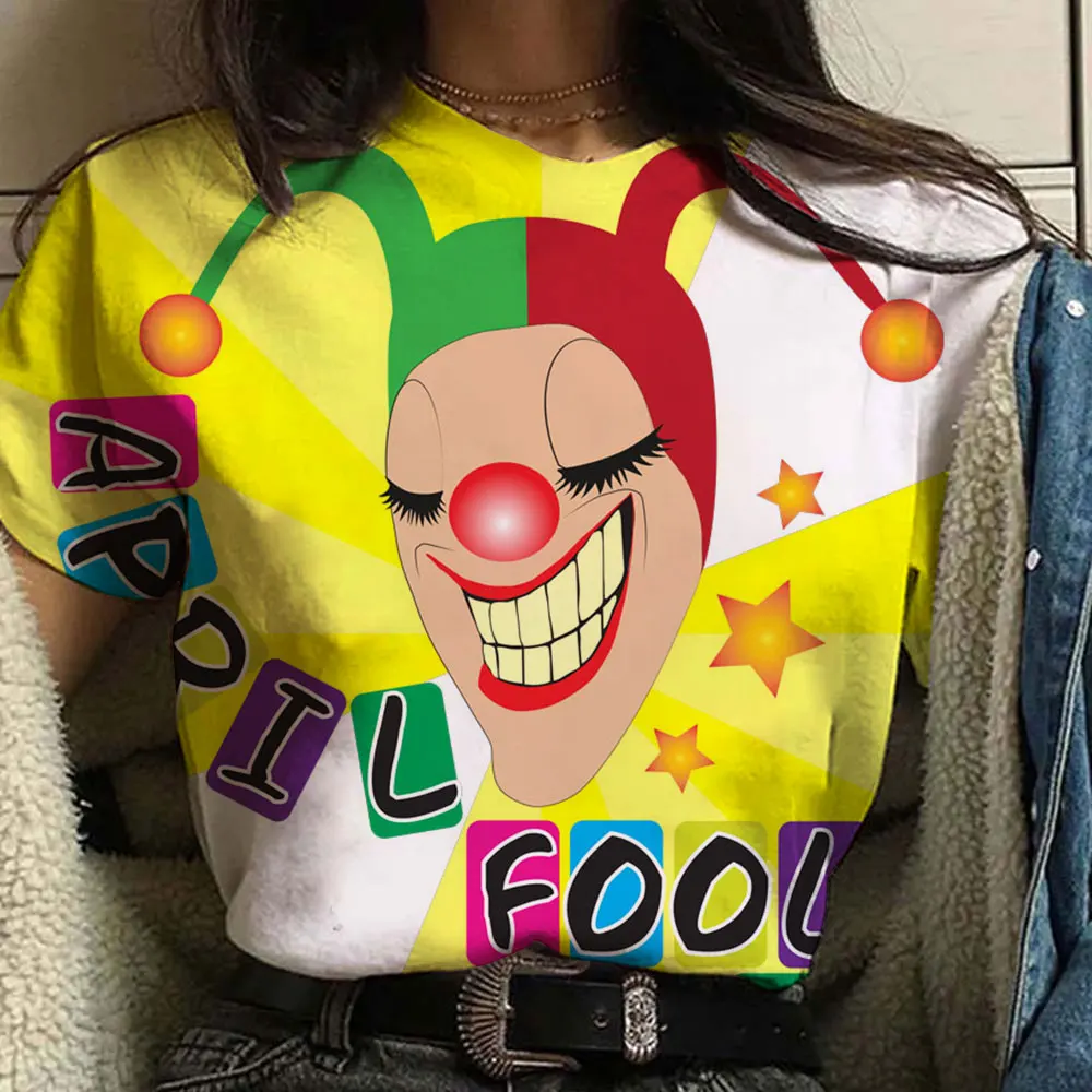 Funny-April-Fools-Day-Tee-Shirts-Clown-Printed-Cartoon-Graphics ...