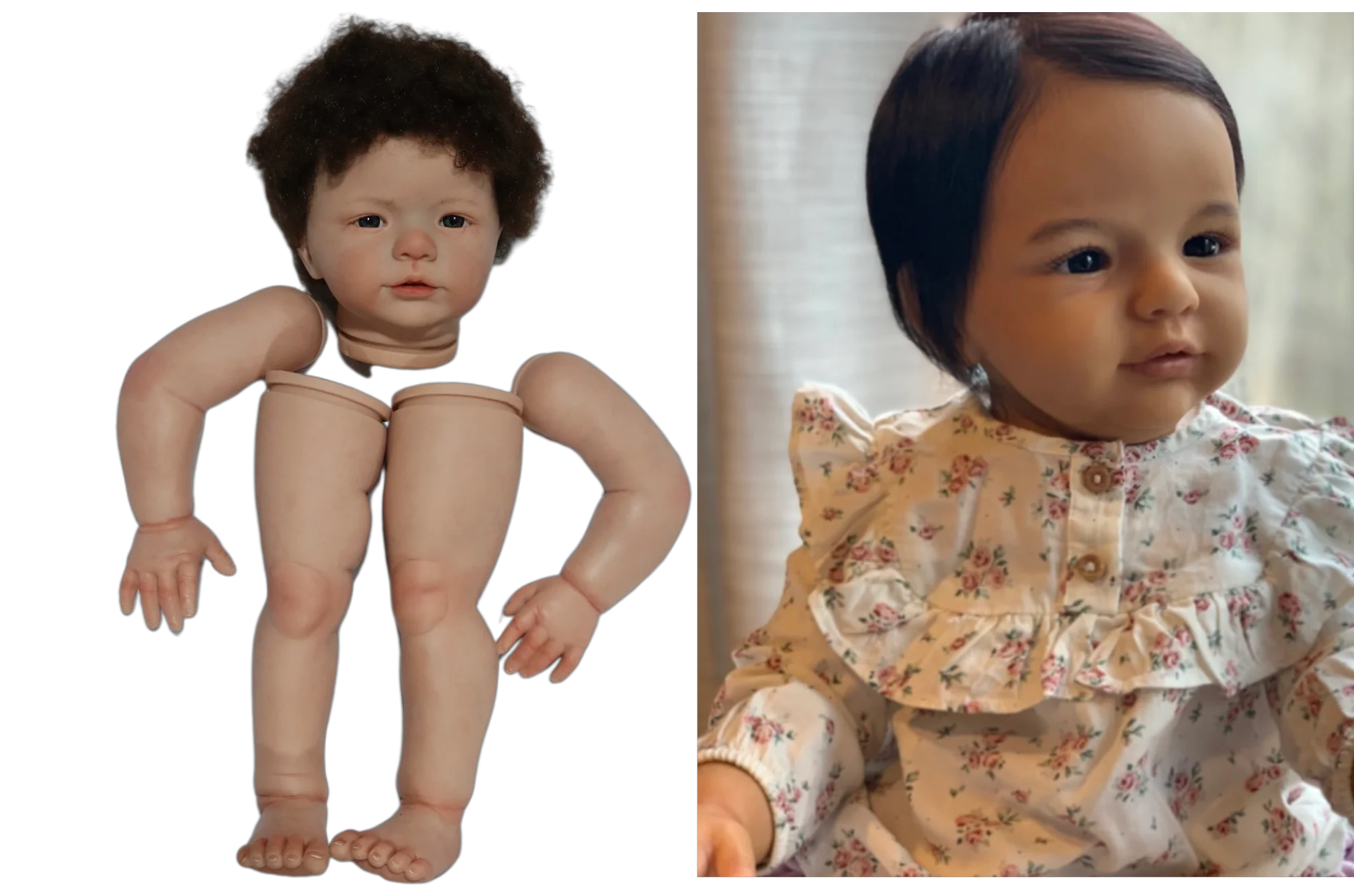 FBBD 30''Painted Kit Reborn Baby Doll Vito Standing Vision With Hand ...