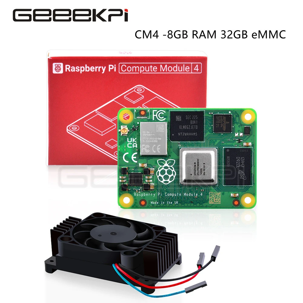 GeeekPi Módulo de ordenador Raspberry Pi, 4 8GB de RAM, 32GB eMMC, 2,4/ ...