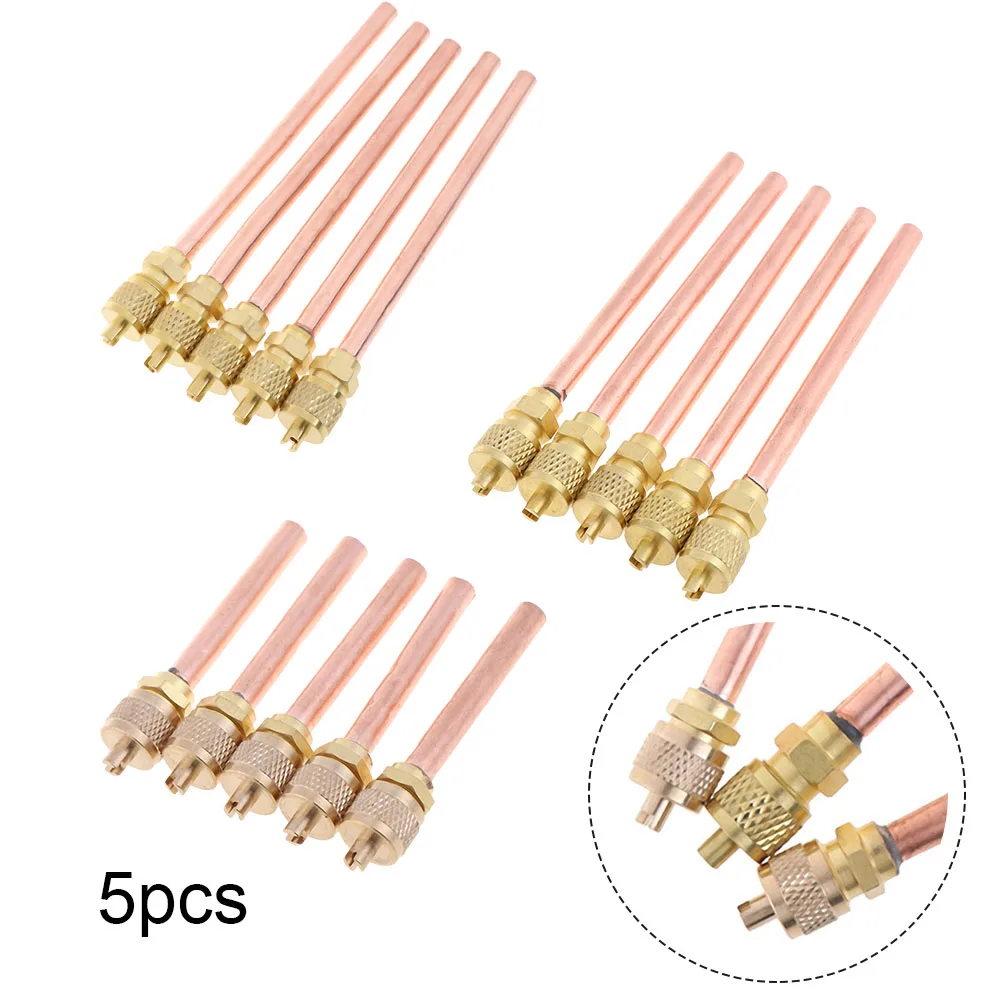 5PCS-Refrigeration-Access-Valves-Copper-Tube-Filling-Parts-Replacements ...