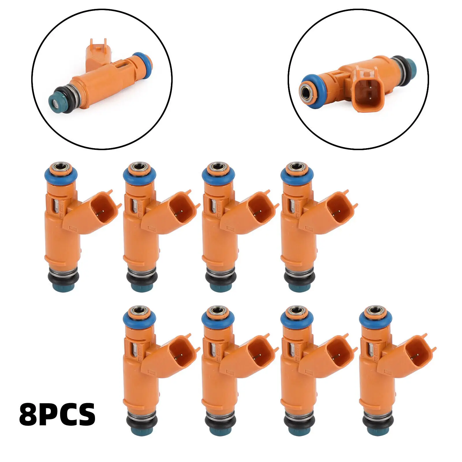 Set of 8 Fuel Injectors For Land Rover Range Rover Jaguar 4.2L 4.4L V8 ...
