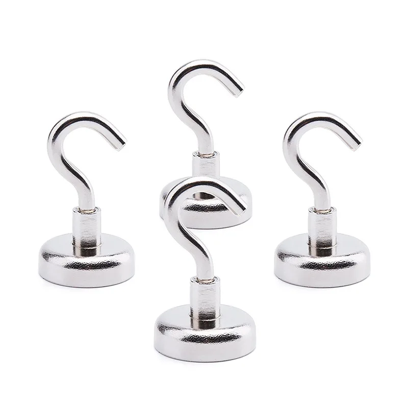 1 8PCS Strong Neodymium Magnetic Hook Hold Up To 12kg 5Pounds Diameter ...