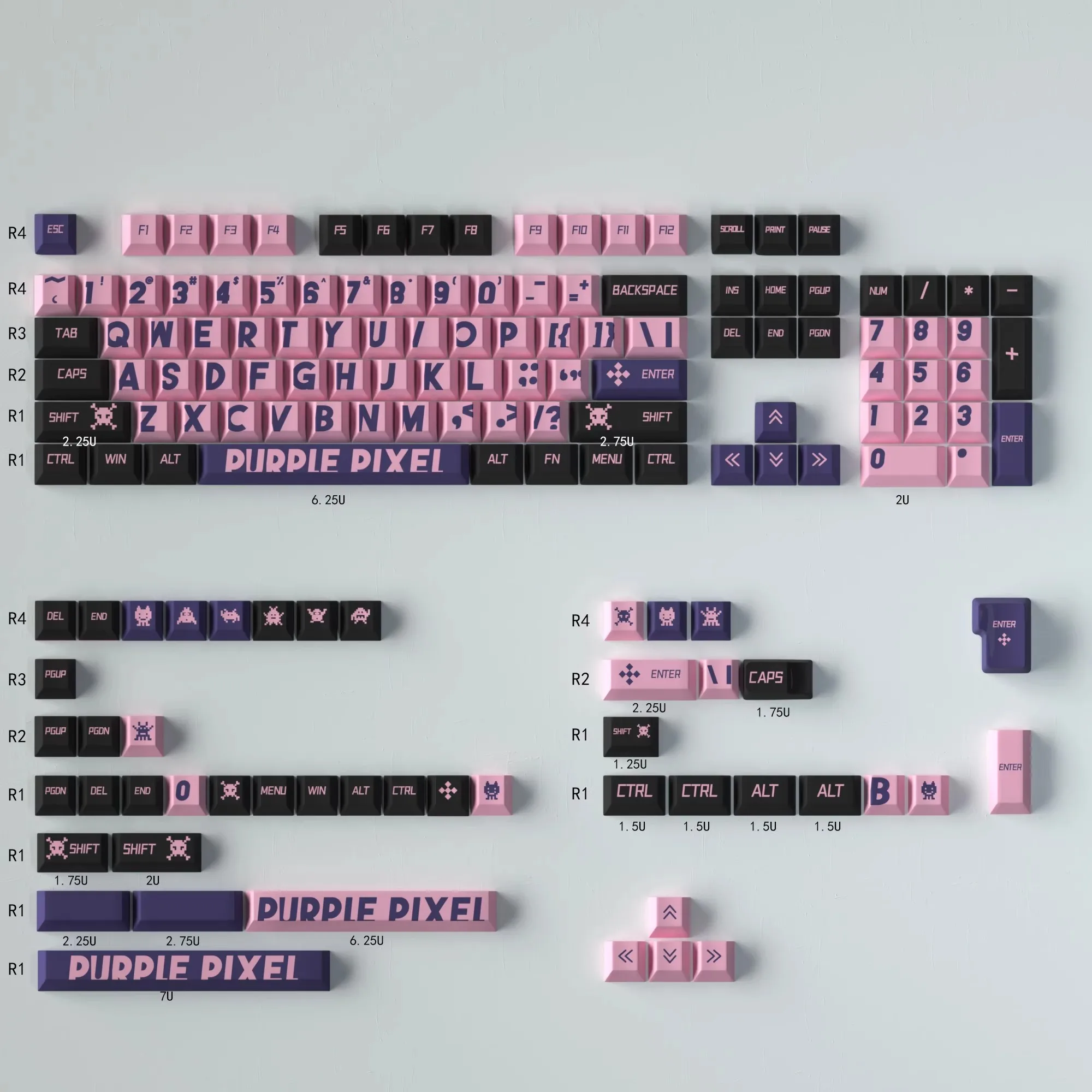 GMK-152-keys-purple-letters-Keycaps-PBT-Dye-Subbed-Key-Caps-Cherry ...
