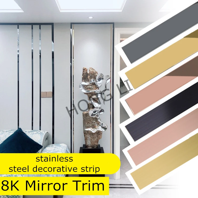 5M-Gold-Background-Wall-Ceiling-Edge-Strip-living-room-stainless-Steel ...