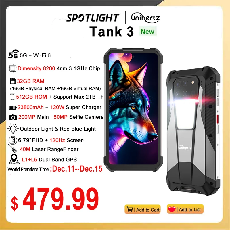 Unihertz-Tank-3-8849-Android-13-Smartphone-Rugged-23800mAh-32GB-512GB ...