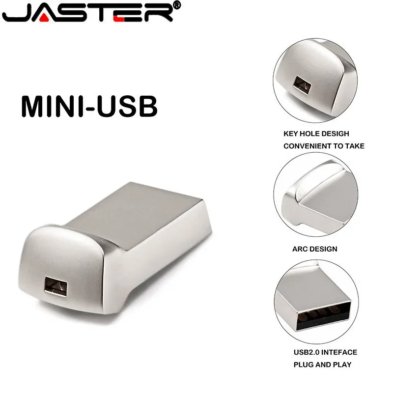 JASTER-Mini-unidad-Flash-USB-2-0-de-Metal-memoria-de-64GB-32GB-16GB ...