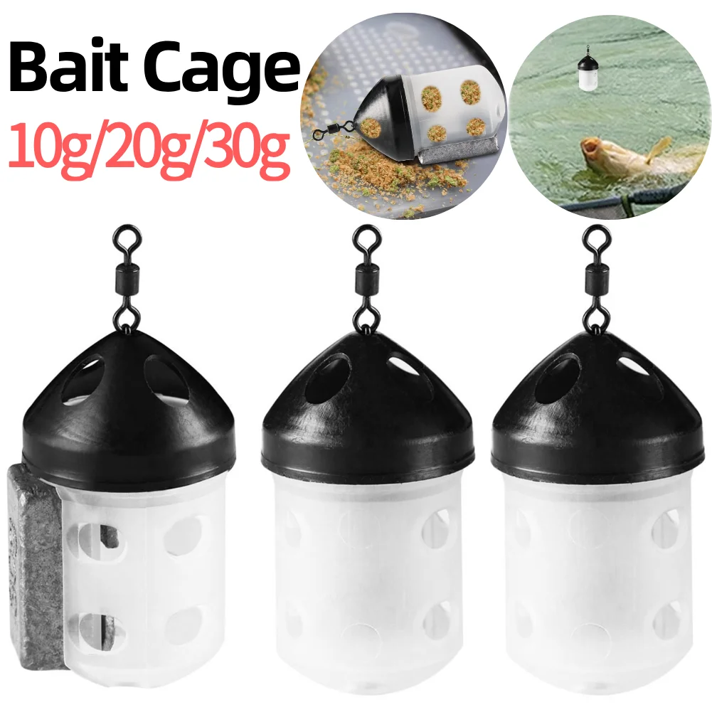 10/20/30g Bait Cage with Sinker Weight Fishing Feeder Cage Fishing Bait ...
