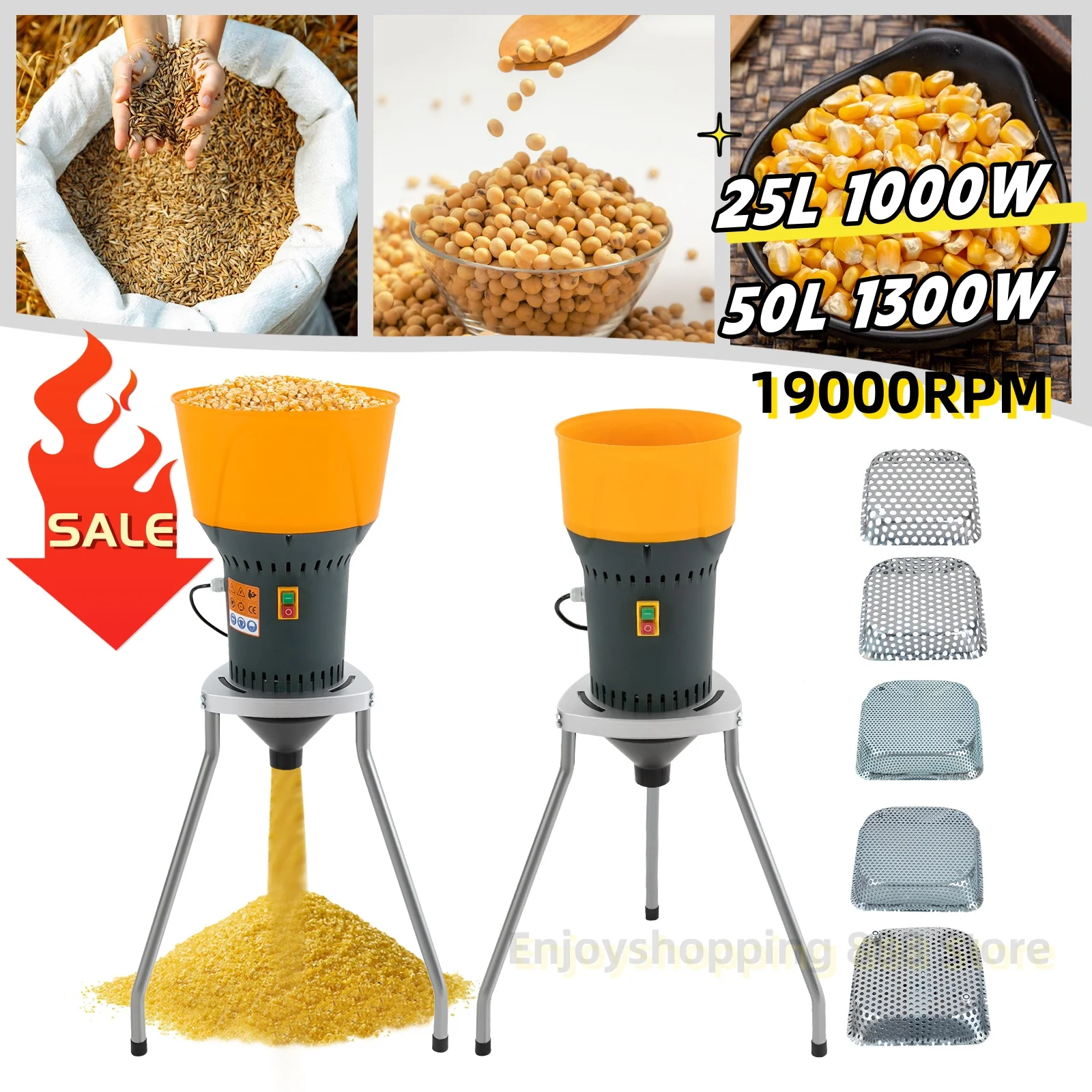 1000W-1300W-Electric-Grain-Mill-Dry-Cereals-Grinder-Machine-Corn-Grain ...