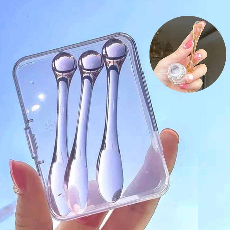 3pcs Acrylic Cosmetic Spatulas Scoop with Bottle,Face Cream Mask Mud ...