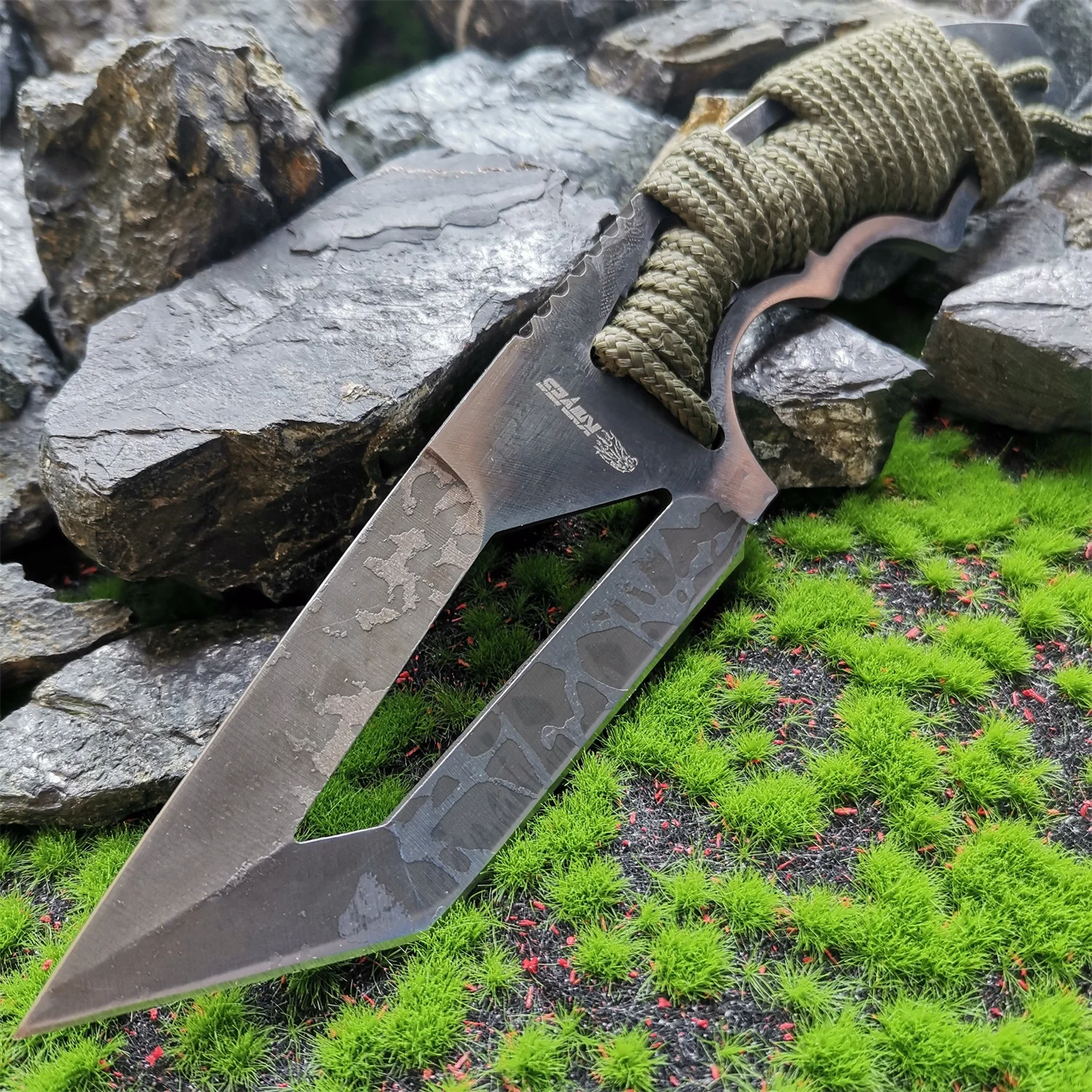 Stainless-Steel-Outdoor-Straight-Knife-Tactical-Forged-Steel-Wilderness ...